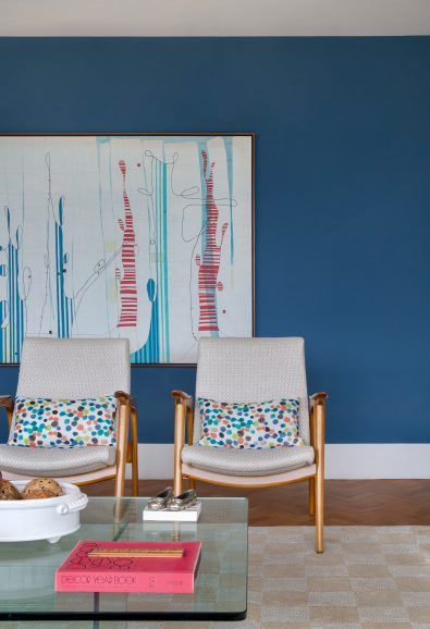 Parede Azul como Destaque - Casa de Valentina