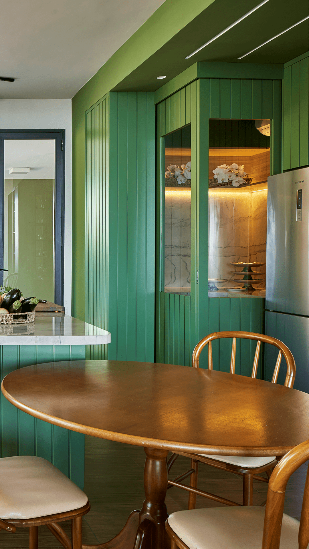 Cozinha verde de 42m² - Casa de Valentina