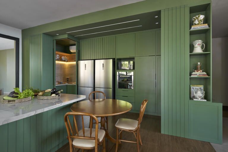 Cozinha verde de 42m² - Casa de Valentina